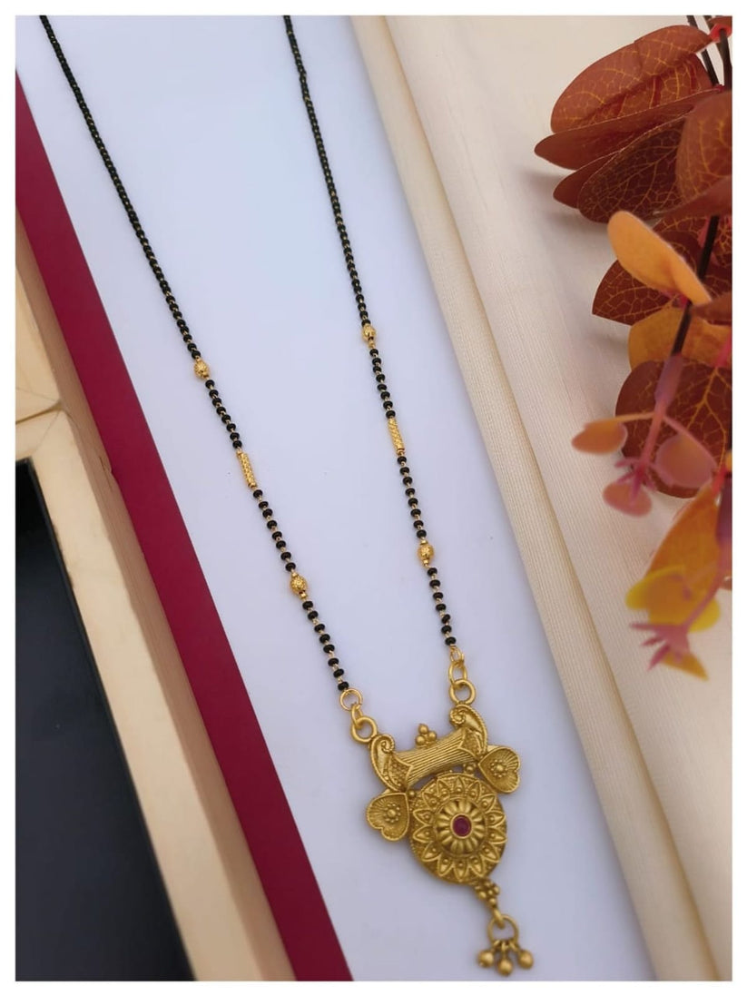 Traditional Long Mangalsutra DOKIYA Designs Gold Plated Brass